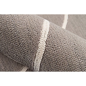 Momeni Rugs Newport Collection, 100% Wool Hand Tufted Loop Cut Contemporary Area Rug, 9' x 12', Grey