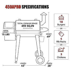 Z GRILLS Wood Pellet Smoker Grill with Foldable Front Shelf, Rain Cover, 459 sq in Cooking Area for Outdoor BBQ, Smoke, Bake and Roast (Bronze)