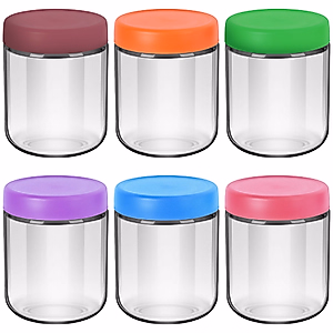 EONJOE 16oz Glass Jars for Overnight Oats Snacks Salad Yogurt Pudding Cereal Candy Storage Containers Meal Prep Mason jar with Airtight lids,6 Pack