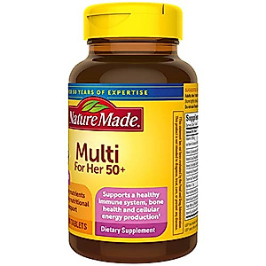 Nature Made Women's Multivitamin 50+ Tablets, 90 Count for Daily Nutritional Support