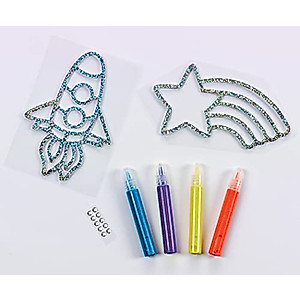 Creativity for Kids Window Art Outer Space - Create Your Own Window Art, Suncatcher Kits for Kids, Space Toy Stocking Stuffers for Kids
