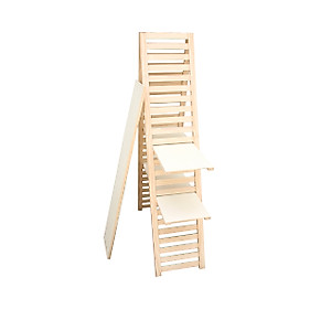 FixtureDisplays® 45.6" x 57.0" x 13" Wooden Retail Shelving Unit w/ 3 Shelves, A-Frame Design - Pine Wood 19403-2D