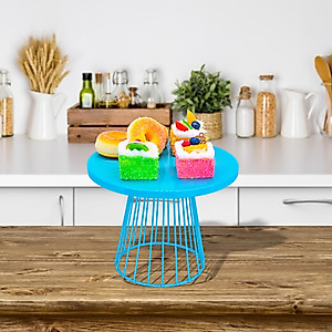 WeiteShow Party Cake Stand for Dessert Table- Cake Holder- Round Cake Stand or Cup Cake Stand,blue-10”