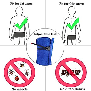 GLOSAV Professional Thorn Proof Gardening Gloves for Women and Men Rose Pruning & Cactus Trimming, Long Sleeve Heavy Duty Ladies Garden Gloves, Cowhide Leather (Small, Blue)