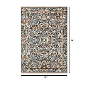 Loloi Rifle Paper Co Holland Navy 3'-7" x 5'-1" Accent Rug