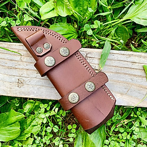 8.5" long custom handmade leather sheath for fixed blade knife