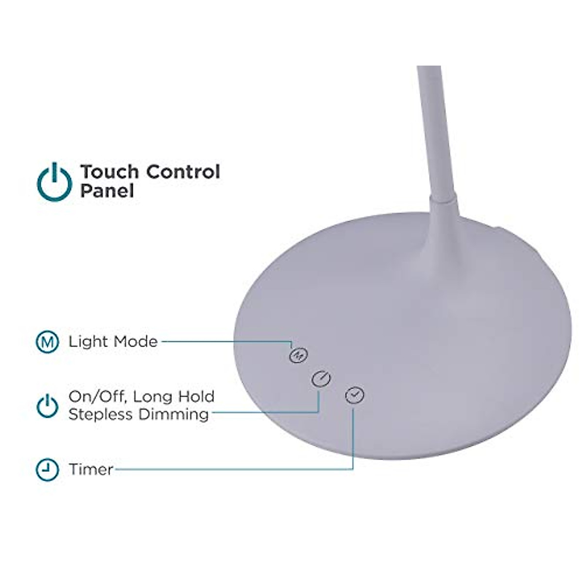 BLACK+DECKER VLED1819-BD Battery LED Desk Lamp, Dimmable with Adjustable Color Temperature, 4 Hour Battery Life, Rechargeable, Eco Friendly, White