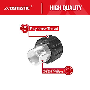 Hose&Adapter Kit Replacement for Sun Joe M22 Electric Power Washer and Wands, 2 M22-15mm Adapters, M22-14mm Thread & 3/8" Qucik Connectors, 50FT 1/4" X 3200 PSI Pressure Hose, Super Flexible