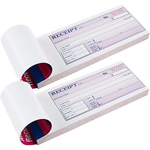 1InTheOffice Money and Rent Receipt, 2-3/4 x 7-3/16 Inches, 3-Parts, Carbonless, White/Canary, 50 Sets per Book (2 Pack)