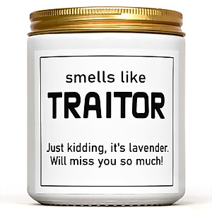 LiqCool Farewell Gifts for Coworkers, Coworker Leaving Gifts, Funny Goodbye Going Away Retirement Lavender Scented Candle for Women Friends Boss(7 Oz, White)