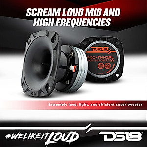 DS18 PRO-TWN2PL 3" High Compression Super Bullet Tweeter with 1" Polyester Voice Coil and Neodymium Magnet Tweeters are The Best in The Pro Audio and Voceteo Market (1 Speaker)