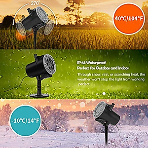 Halloween Christmas Projector Lights, Led Holiday Projector Light with 16pc Slides Patterns IP65 Waterproof Outdoor Indoor for Xmas Birthday Party