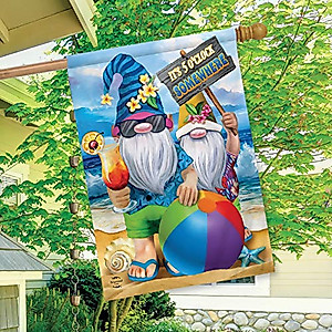 Summer Gnomes Humor House Flag 40" x 28" Briarwood Lane