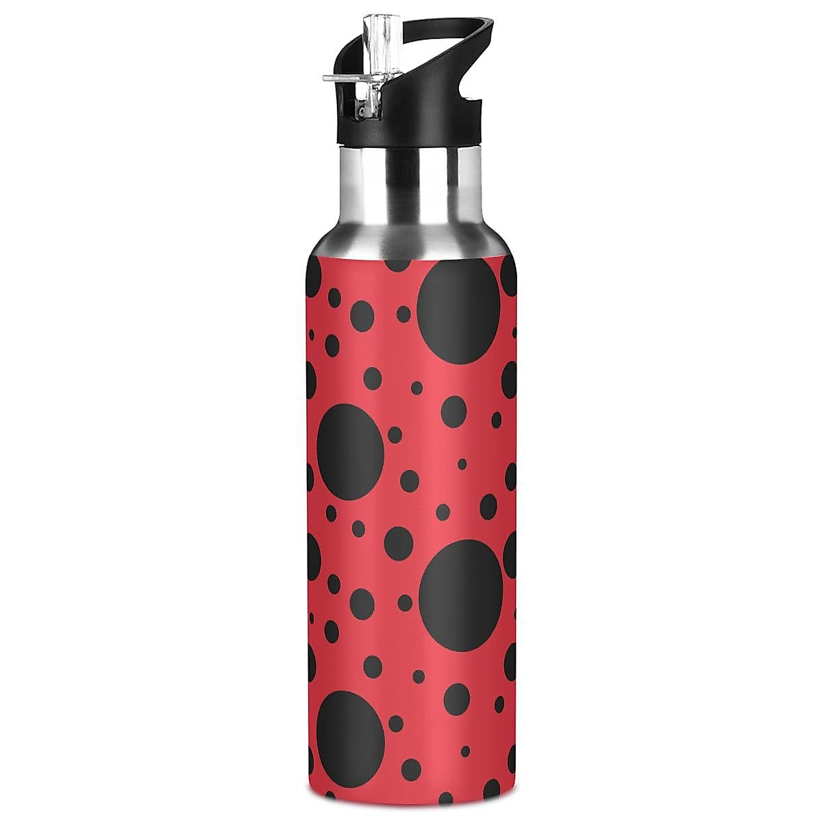 xigua Ladybug Water Bottle Double Walled Stainless Steel Leak Proof Thermo Flask for Sports Gym Cycling Outdoor,20 oz.