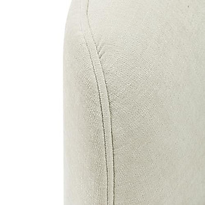 Manhattan Comfort Daria Contemporary 2-Piece Sectional Couch in Linen Upholstery, 132-Inch Living Room Sofa with Pine Wood Frame, Metal Base, High-Density Foam Padding & 2 Accent Pillows, Ivory