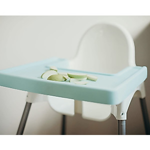 Silicone Full Cover Placemat for IKEA Antilop High Chair, BPA Free, Dishwasher Safe, ezpz Baby Led Weaning Plate, Baby Finger Food