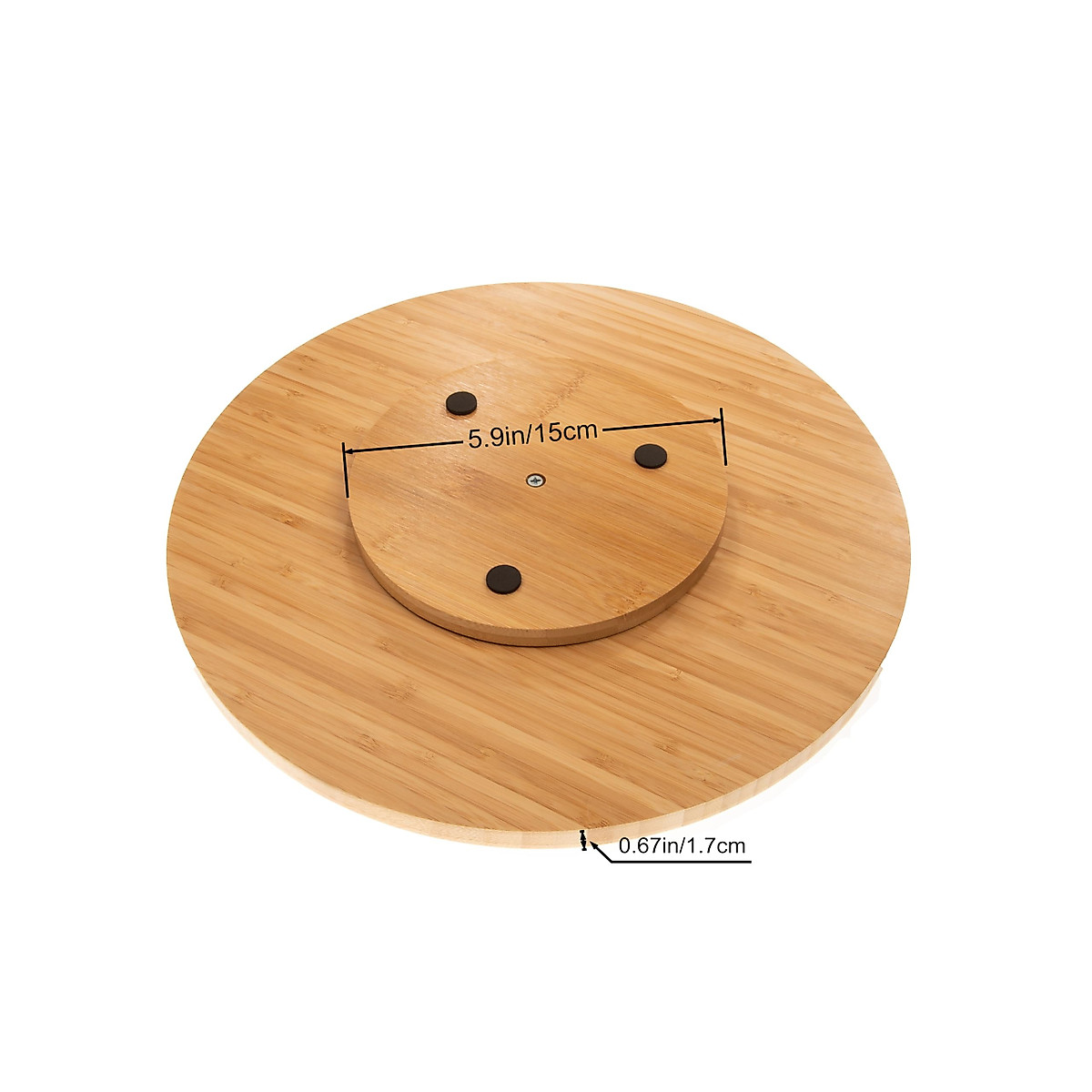 Mateda 12" Bamboo Lazy Susan Turntable for Pantry Cabinet or Table (12 inch)