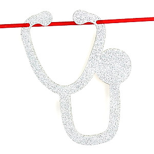 Nurse Grad Banner - Congrats RN/BSN Graduation Sign - Future Nurse/Medical/Nursing School Graduation Party Decorations Supplies, Red Glitter