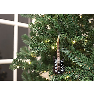 Broadway Gift Co Skulls Electric Guitar 5 inch Wood Hanging Ornament with Red Gift Box