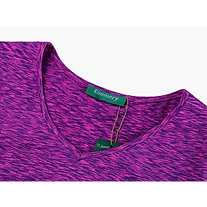 Kimmery Womens Workout Tops for Women Tops for Women Casual Summer Tops Athletic Tops for Women Yoga Tops Summer Shirts Purple Pink XXL