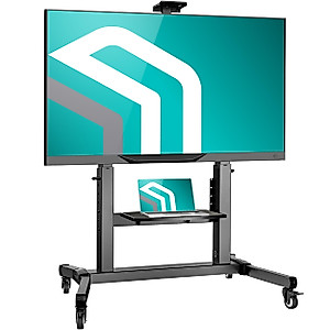 ONKRON Mobile TV Stand for 50-100 Inch TV up to 265 lbs, Heavy Duty TV Stand Adjustable Height with +5/-5° Tilt - max VESA 1000x600 Portable TV Stand on Wheels/TV Cart Rolling TV Stand Tall Black