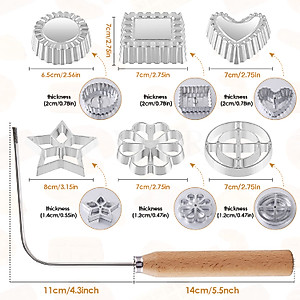 7 Pieces Rosettes Timbale Set, Rosette Iron Set with Handle, Lotus Flower Bunuelos Cookie Maker Mold, Funnel Cake Maker Kit…