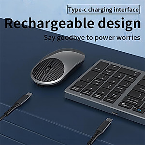 Wireless Keyboard and Mouse Combo, Bluetooth Keyboard and Mouse Rechargeable, Ultra Thin Compact Full-Size Keyboard for PC Desktop and Windows, Mac, iOS,Chrome OS, and Android Devices