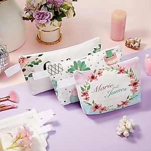 40 Pcs Blank Canvas Bag Sublimation Cosmetic Canvas Pouch (5 x 9 x 1.8 Inches)