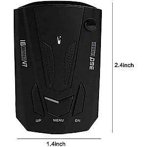 Radar Detector for Cars, 2023 Newest Laser Radar Detectors, Voice Prompt Speed, Vehicle Speed Alarm System, Led Display, City/Highway Mode, Car 360 Degree Automatic Detection(Black - AB)