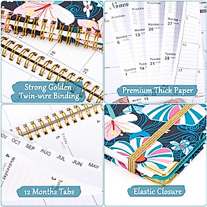 2024 Daily Planner with Stickers - 8.66"×6.2" January 2024 - December 2024 Happy Planners with Tabs, Twin Wire Spiral Binding Thick Paper Weekly and Monthly Academic Agenda Daily Notebook Pattern L