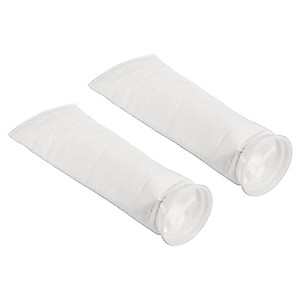 PATIKIL 4 Inch Ring Filter Socks 1 Micron, 2 Pack Mesh Bags Pool Skimmer Basket, White