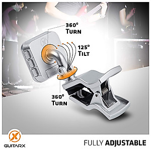 GUITARX X5 - Clip On Tuner for All Instruments - Guitar, Violin, Chromatic, Ukulele, and Bass Tuner Modes - #1 Among Guitar Tuners - Most Advanced High-Sensitivity Sensor in The Market