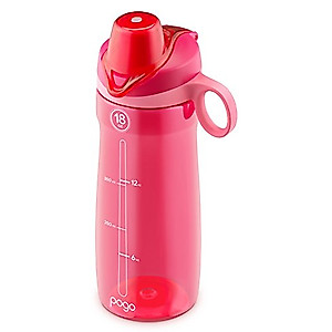 Pogo BPA-Free Tritan Plastic Water Bottle with Chug Lid, 18 Oz, Pink