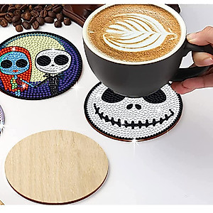 Weadatty 6 PCS Diamond Painting Coasters Kits, DIY Cool Diamond Art Coaster Sets for Beginners Adults and Kids Art Craft Supplies Holiday Gift