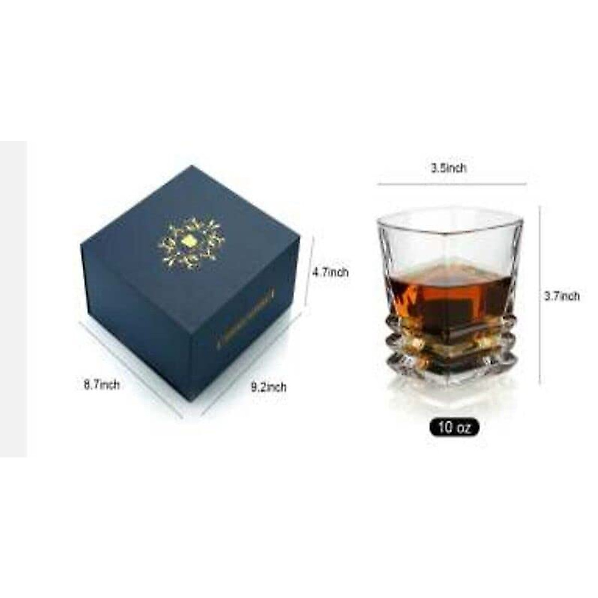 Ridge Whiskey Glass - Set Of 4 Crystal Whiskey Drinking Glasses