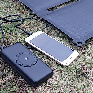 XINPUGUANG Solar Charger Foldable 28W Protable Solar Panel ETFE Monocrystalline with 2 USB Output Ports Outdoor Camping Hiking Travel for Ipad, Cell Phone and More 5V Device(28W)