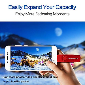 64GB Micro USB Photo Storage Keychain USB Flash Drive for Android Phone Samsung Galaxy S7/S6/S5/S4/S3, Note5/4/3/2, A7/A8/A9,C5/C7, LG V40,G4,Q7,LG Stylo3 (64GB, Red)