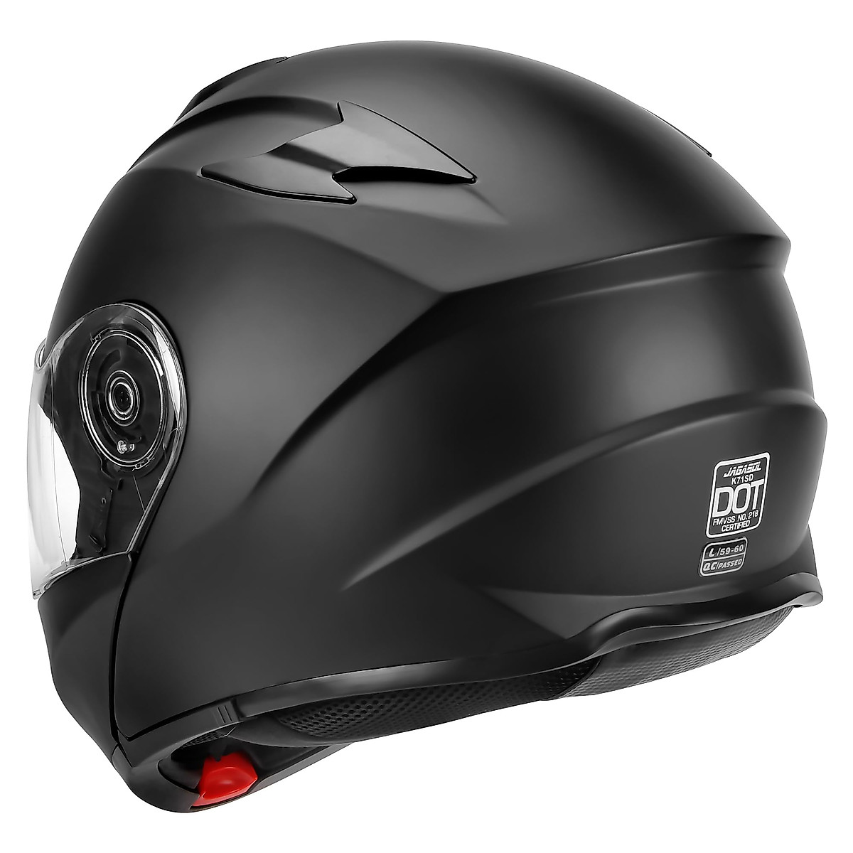 JAGASOL DOT Flip Up Modular Full Face Motorcycle Helmet with Dual Visor for Adult Men and Women, DOT Approved(Matte Black,M)