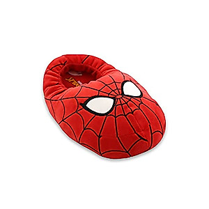 Marvel Spider-Man Mooshy Plush Adult Mens Slippers (Medium, Red)