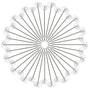 300 pcs Flower Pins Corsages Pins Head Pins Wedding Bouquet Pins Crystal Pins Floral Bouquet Pins Clear Tongcloud (Transparent, 2'')