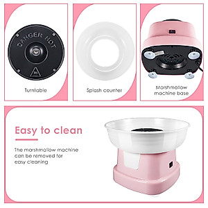 Jahy2Tech Cotton Candy Machine Portable Cotton Candy Makers for Kids Birthday Family Party Christmas Gift with 10 Sticks&1 Spoon Pink