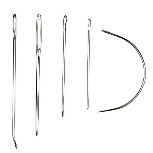 Eketirry Hand Sewing Needle Kit, Heavy Duty Household Hand Needles for for Upholstery, Carpet, Leather, Canvas Repair (5 Pieces)