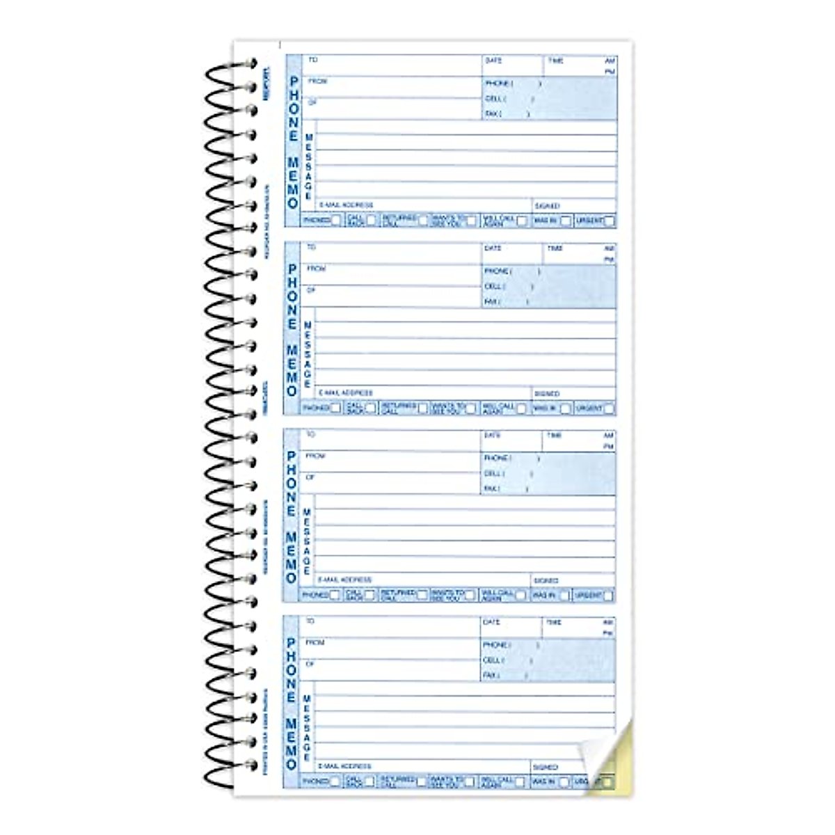 Rediform Telephone Message Book, Two-Part Carbonless, 5 x 2.75, 4 Forms/Sheet, 400 Forms Total