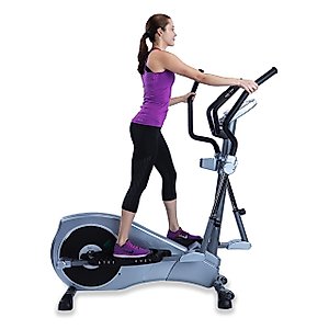 V-450 Standard Stride 17” Programmable Elliptical Exercise Cross Trainer w/Adjustable Arms & Pedals, HRC Control Program for Cardio Fitness Strength Conditioning Workout (Black/Gray, 450)