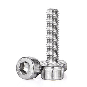 M5-0.8 x 25mm Hex Socket Head Cap Screws Bolts 304 Stainless Steel Metric Machine, Allen Hex Drive, Fully Thread, 50PCS