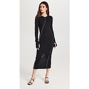 Helmut Lang Women's Twisted Dress, Basalt Black, XS