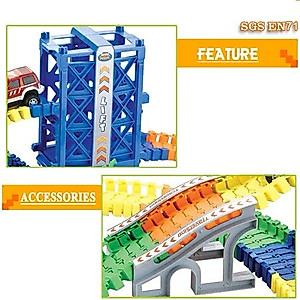Race Car Track Flexible with Lift Create Your Own Track 120 Pcs. +3 by Mundo Toys