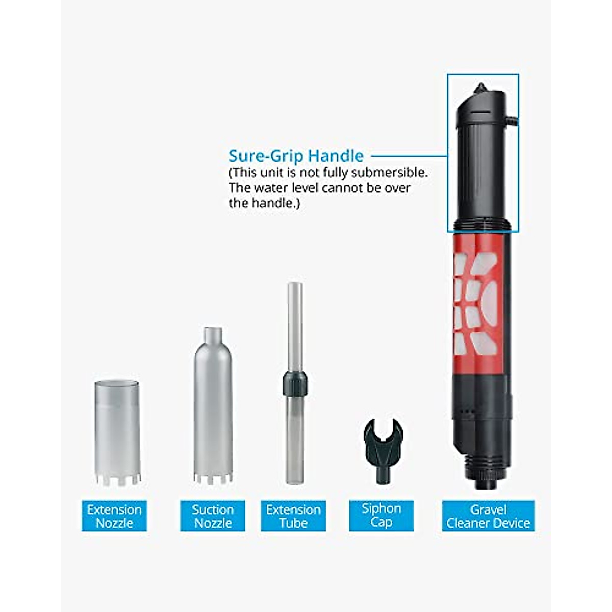 NICREW Automatic Gravel Cleaner, Electric Aquarium Vacuum Cleaner, 2 in 1 Sludge Extractor for Medium and Large Tanks