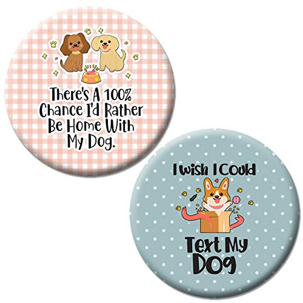 Creanoso Fun Pet Owner Pinback Button Badges - Stocking Stuffers Premium Quality Gift Ideas for Children, Teens, & Adults - Corporate Giveaways & Party Favors