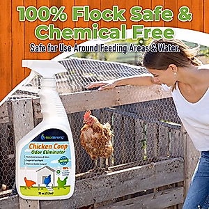 Eco Strong Chicken Coop Cleaner and Odor Eliminator, All Natural Deodorizer - Ready to Use – 32 oz Sprayer
